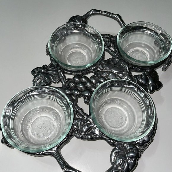 Arthur Court | Dining | Arthur Court 4 Dip Sauce Serving Tray Wgrapes ...